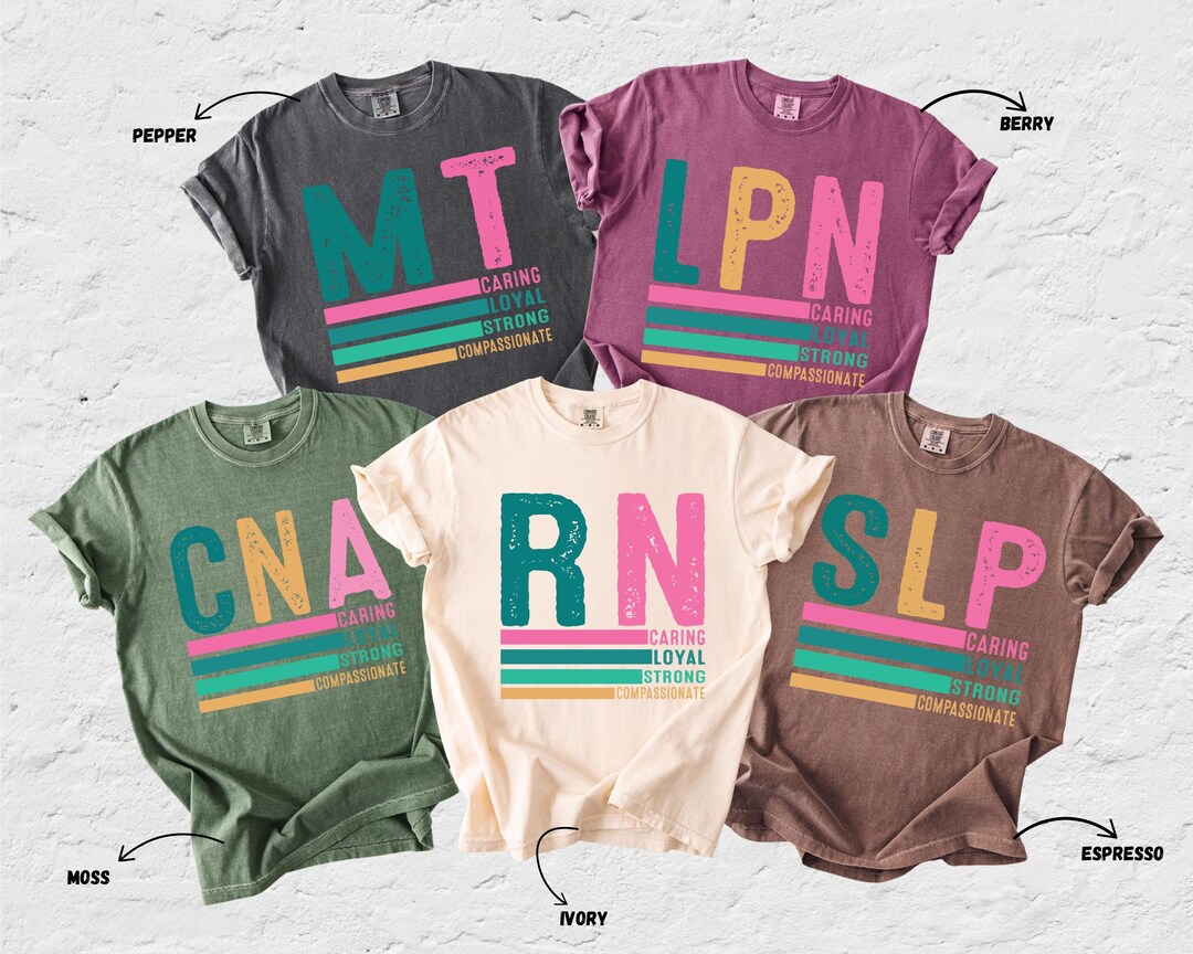 Comfort Colors® Nurse Shirt, Nurse Matching Shirts, RN CNA SLP Shirt ...