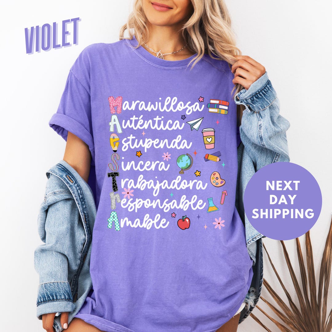 Maestra Comfort Colors® Shirt, Spanish Teacher Shirt, Maestra Bilingue ...
