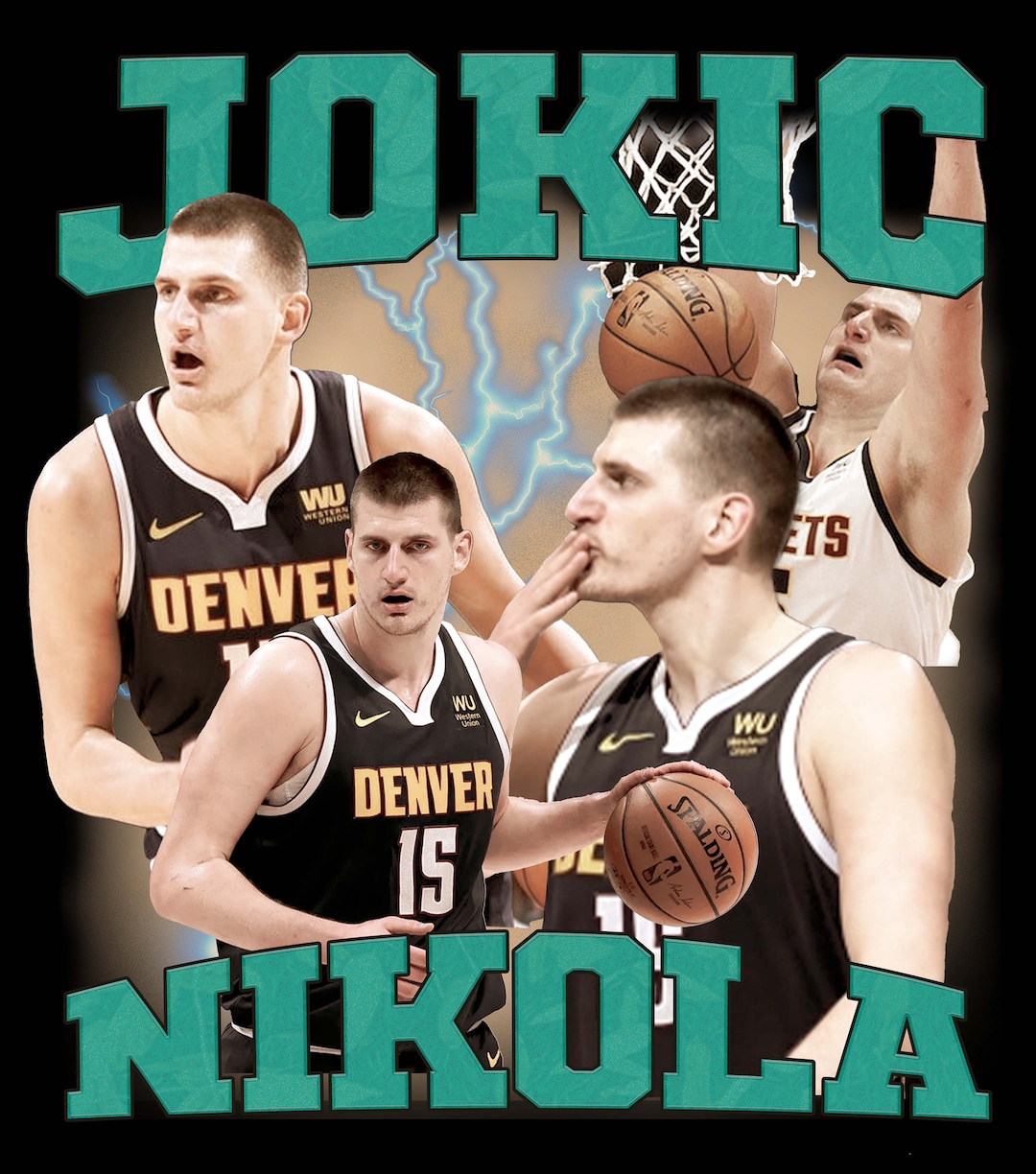 Jokic Nikola PNG Tshirt Basketball Player MVP Merchandise - Etsy