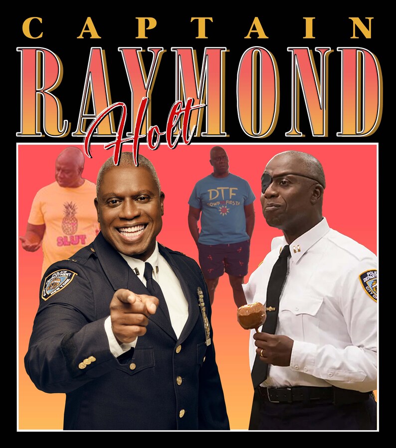 Vintage Captain Holt PNG 90s Bootleg T Shirt, Captain Holt Vintage ...