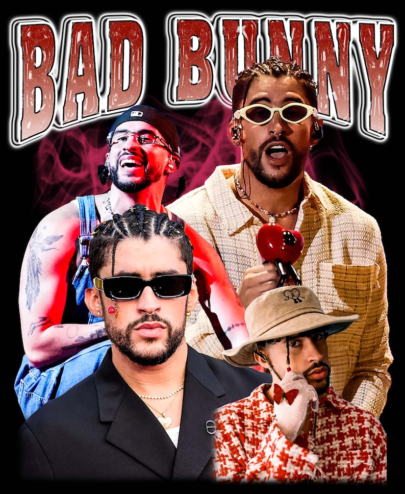 Bad Bunny Png, Listo para imprimir, diseño imprimible, artista hiphop ...