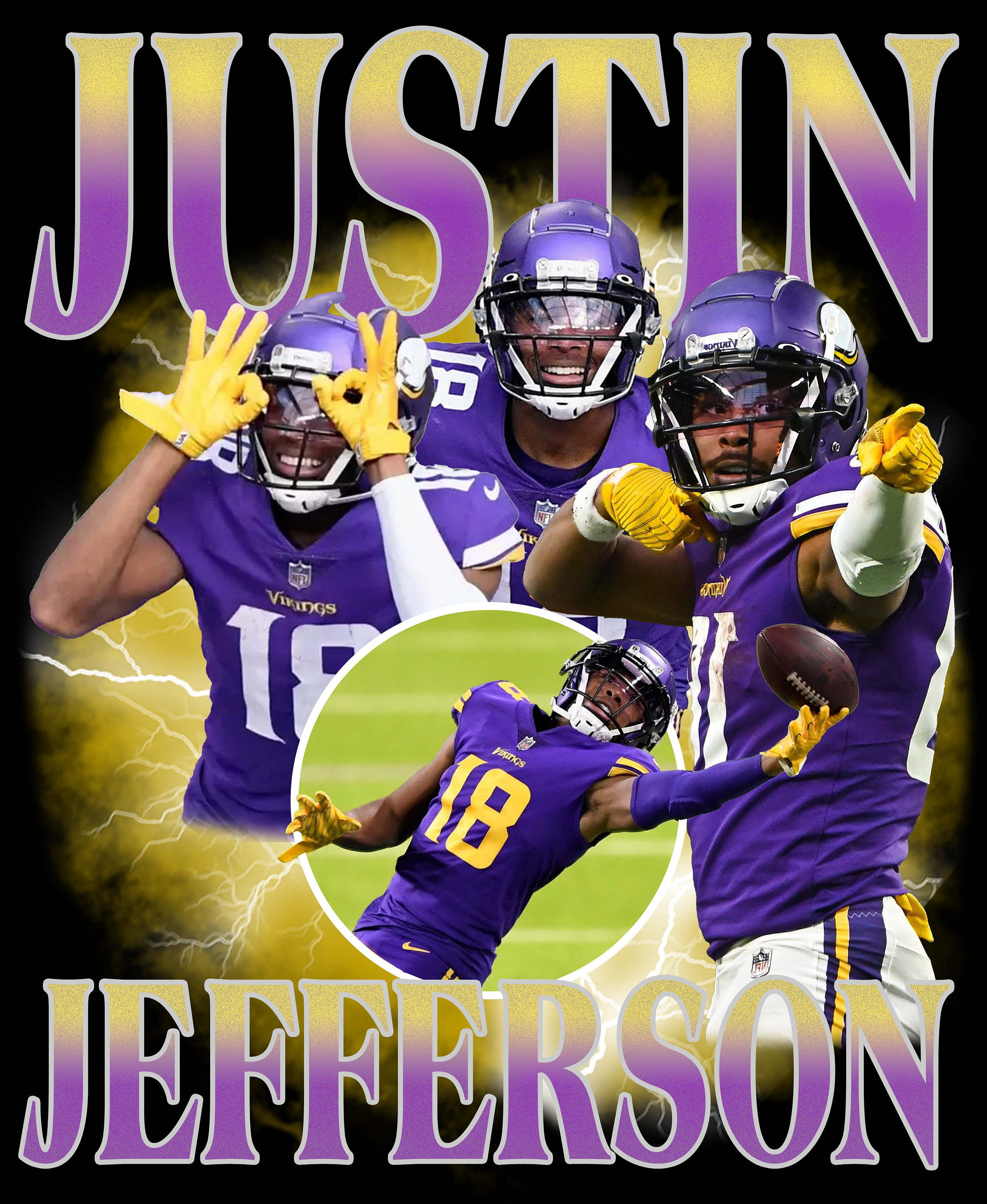 Justin Jefferson T Shirt Design PNG Instant Download - Etsy