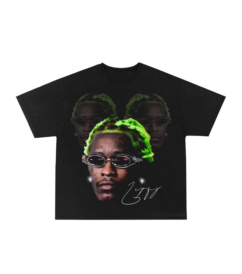 YOUNG THUG PNG Rap Tee Concert Merch Kanye Thugger Slime Season Green ...