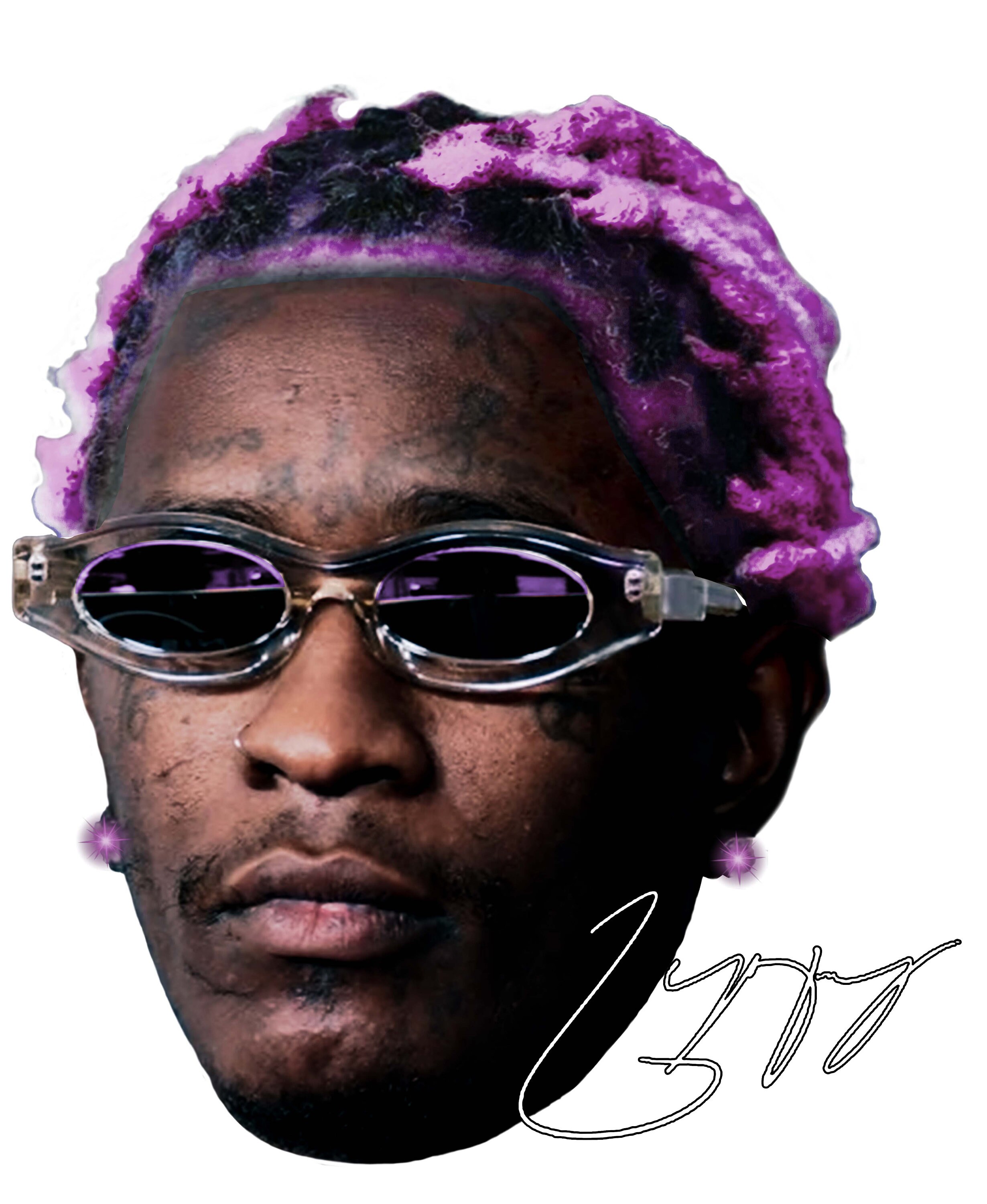 YOUNG THUG PNG Rap Tee Concert Merch Kanye Thugger Slime Season Green ...