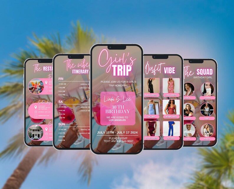 Girls Trip Itinerary, Itinerary Template, Travel Itinerary, Birthday ...