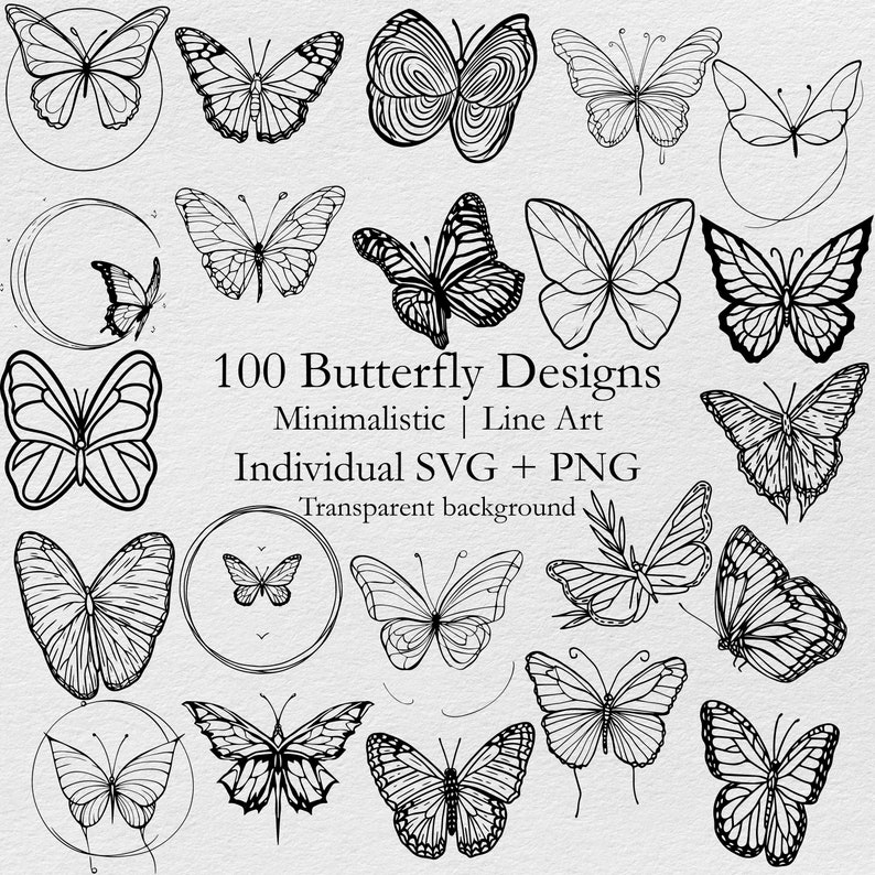 100 Butterfly Designs Svg Bundle, Butterfly Clipart, Butterflies ...