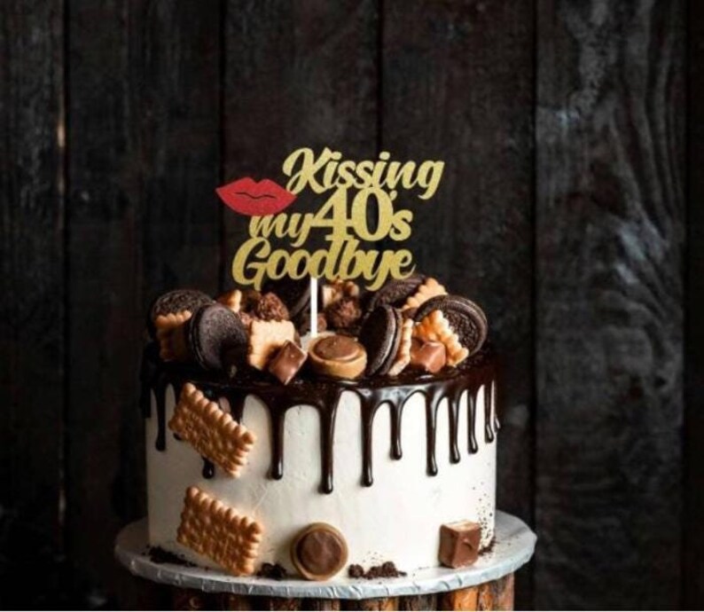Kissing My 40's Goodbye Cake Topper 50th Birthday Cake Topper 50th ...