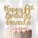 Happy 6th Birthday Cake Topper Custom Happy Birthday Topper Any Age ...