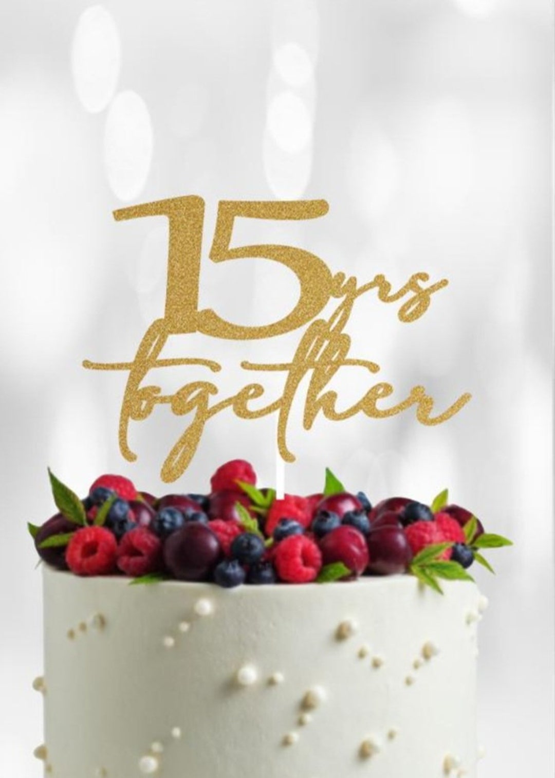15 Years Together, 15th Anniversary Cake Topper, 15th Wedding ...