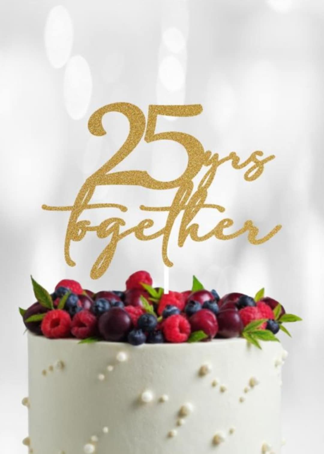 25 Years Together, 25th Anniversary Cake Topper, 25th Wedding ...