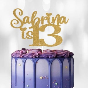 13th Birthday Cake Topper, Custom 13th Birthday Cake Topper, 13 Cake ...