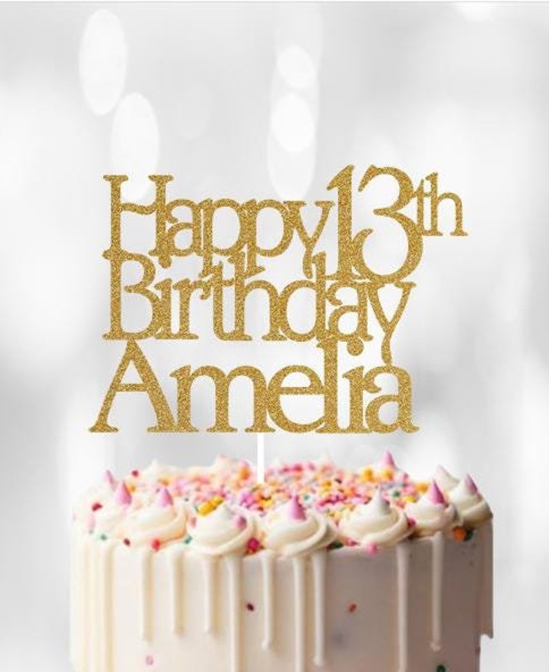 13th Birthday Cake Topper, Happy Birthday Cake Topper, 13th Cake Topper ...