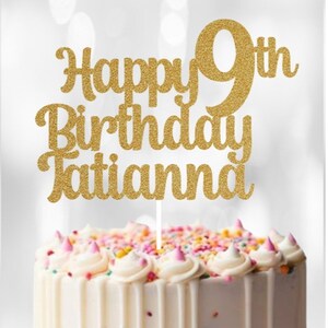 9th Birthday Cake Topper, 9 Cake Topper, 9th Birthday Topper, 9th ...