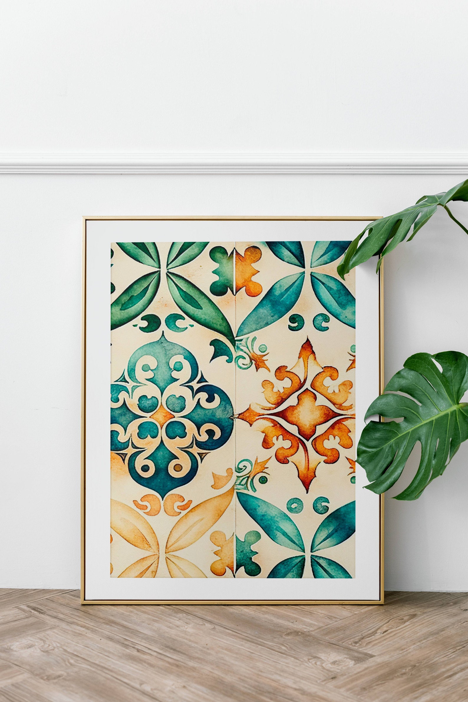 Italian Tile Patern, Printable Wall Art Decor, Set of 4 Pictures ...