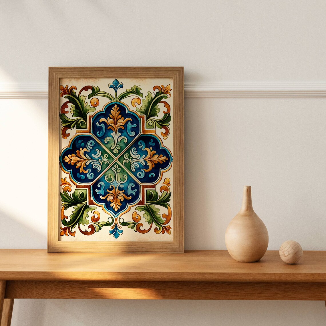 Italian Tile Patern, Printable Wall Art Decor, Set of 4 Pictures ...