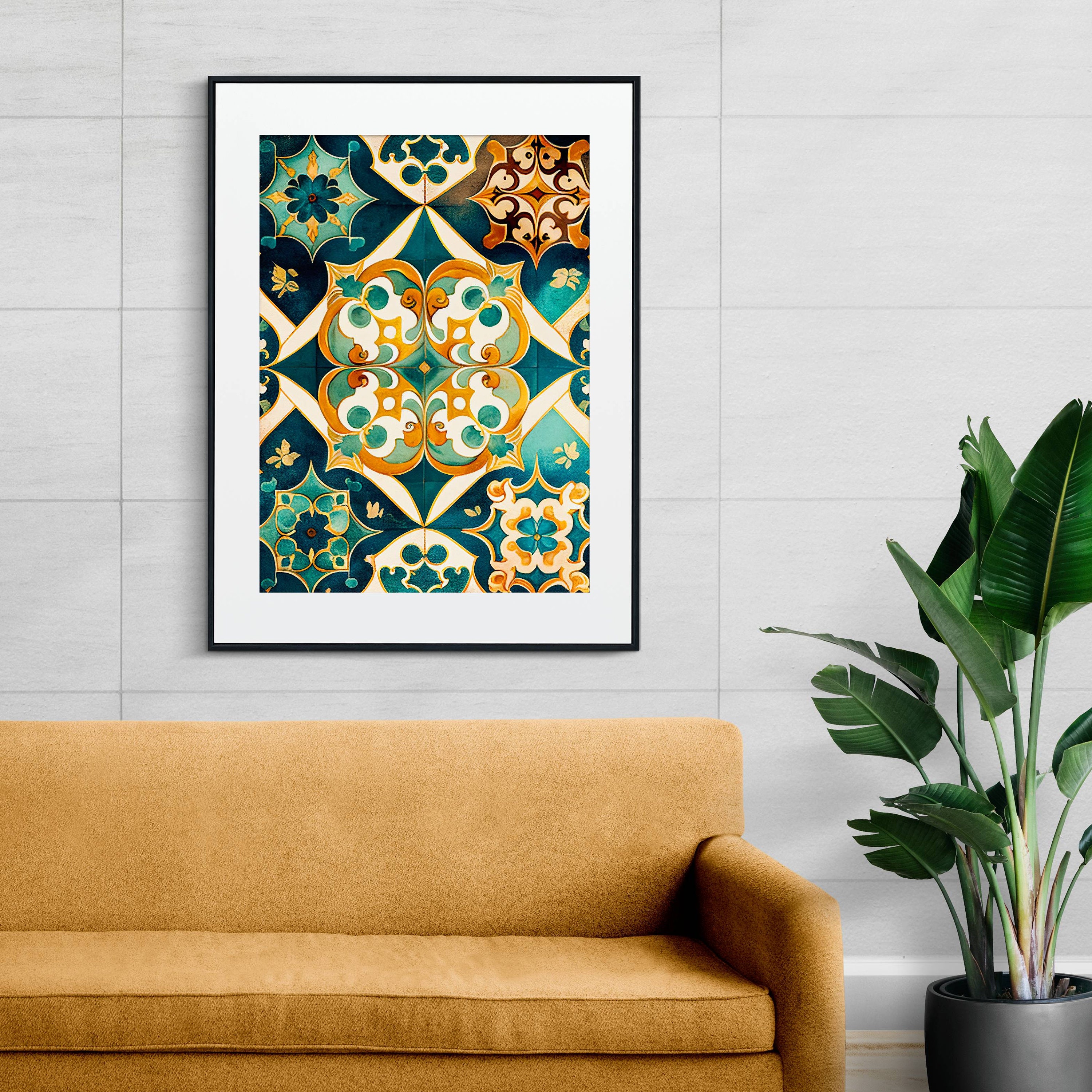 Italian Tile Patern, Printable Wall Art Decor, Set of 4 Pictures ...