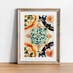 Italian Tile Patern, Printable Wall Art Decor, Set of 4 Pictures ...