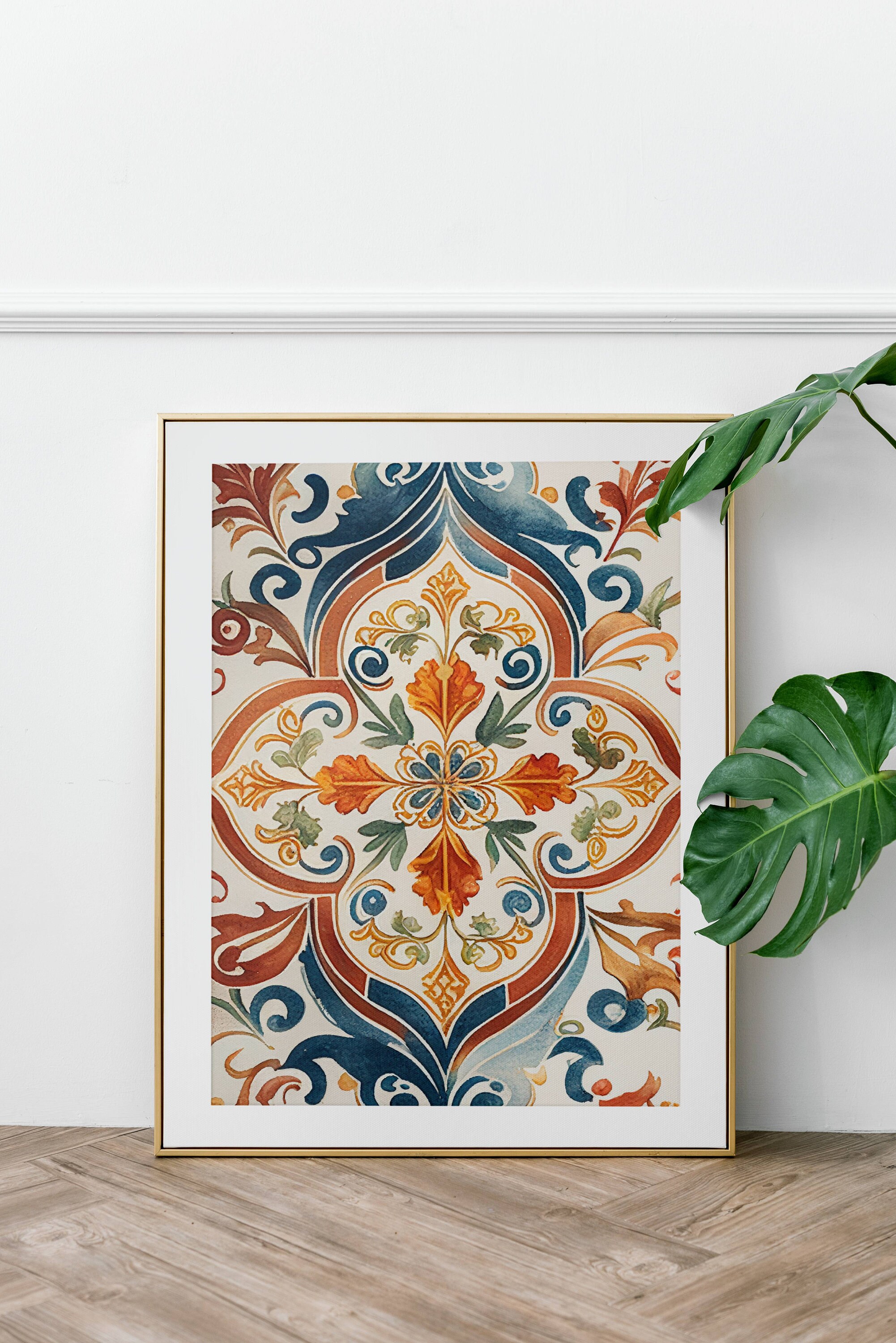 Italian Tile Patern, Printable Wall Art Decor, Set of 4 Pictures ...