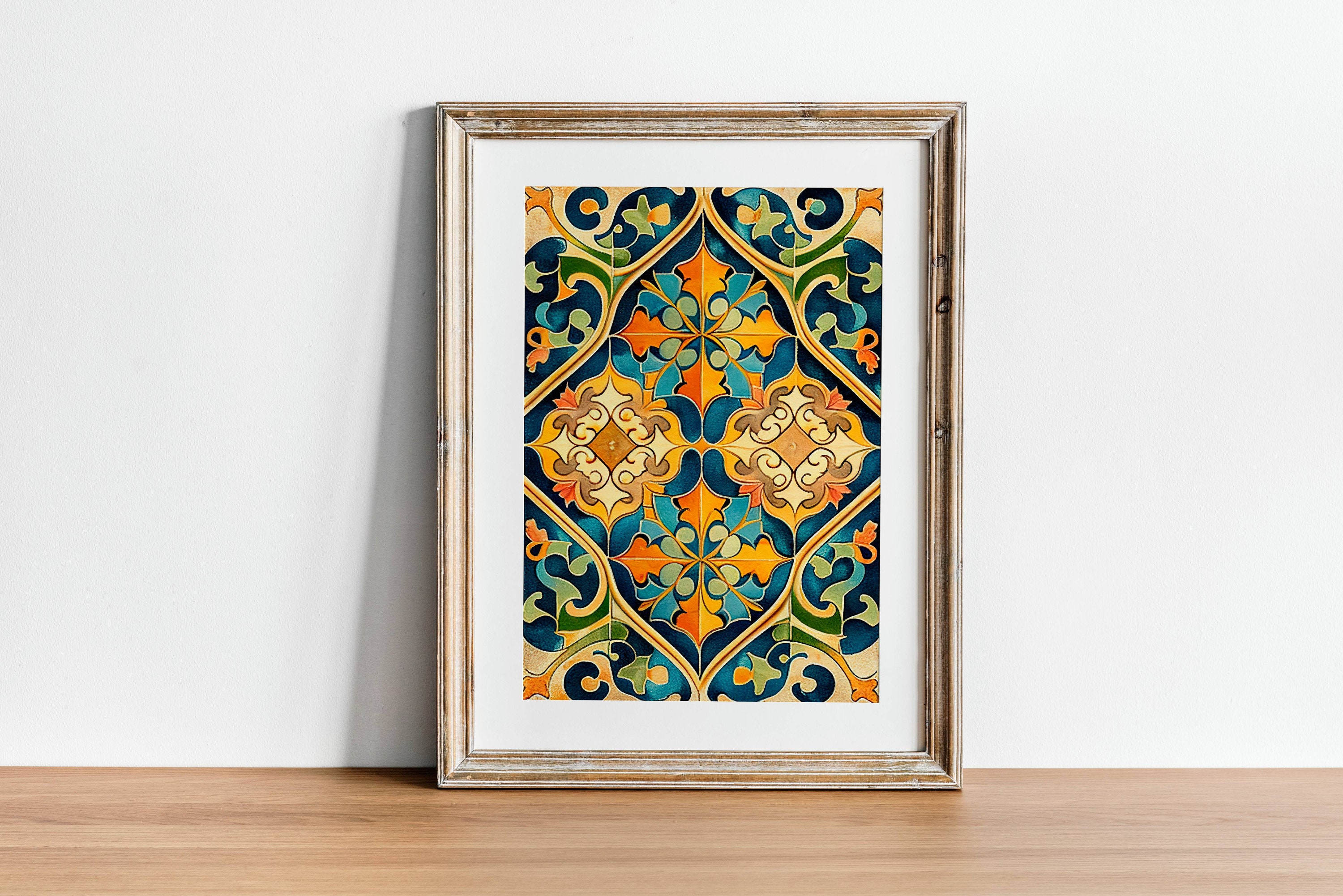 Italian Tile Patern, Printable Wall Art Decor, Set of 4 Pictures ...