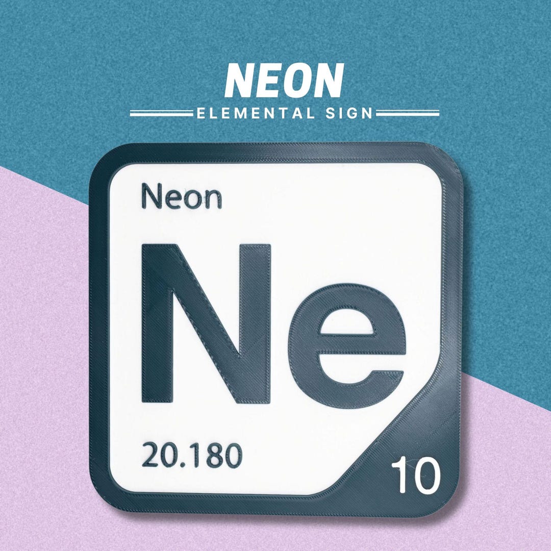 3D Printed Neon Periodic Table Tile, Educational Wall Art for Science ...