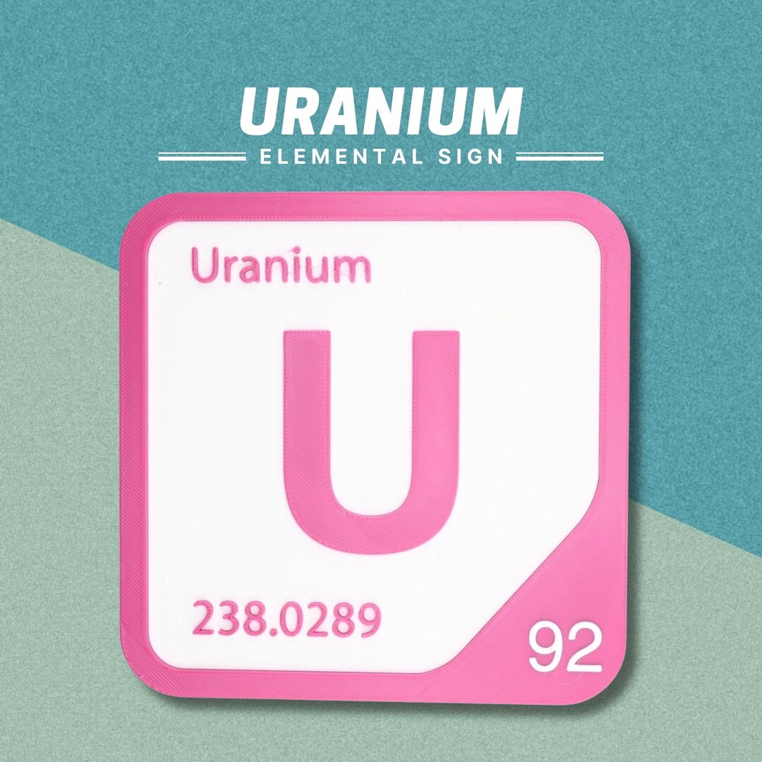 3D Printed Uranium Periodic Table Tile, Educational Wall Art for ...