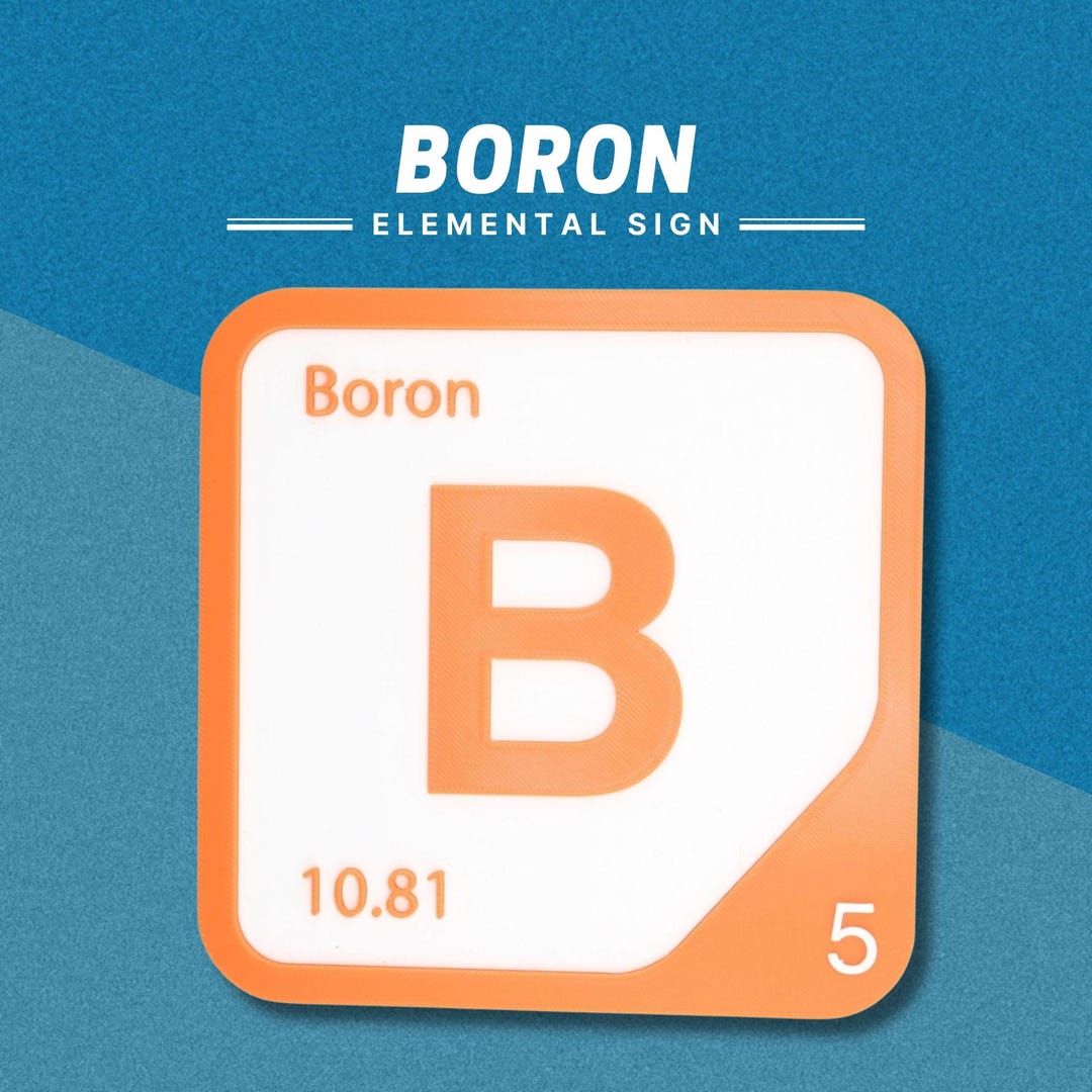 3D Printed Boron Periodic Table Tile, Educational Wall Art for Science ...
