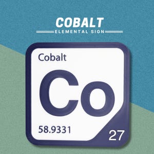 3D Printed Cobalt Periodic Table Tile, Educational Wall Art for Science ...