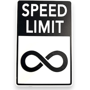 Infinite Speed Limit Sign for Home or Office, Speed Limit Sign for ...