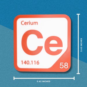 3D Printed Cerium Periodic Table Tile, Educational Wall Art for Science ...