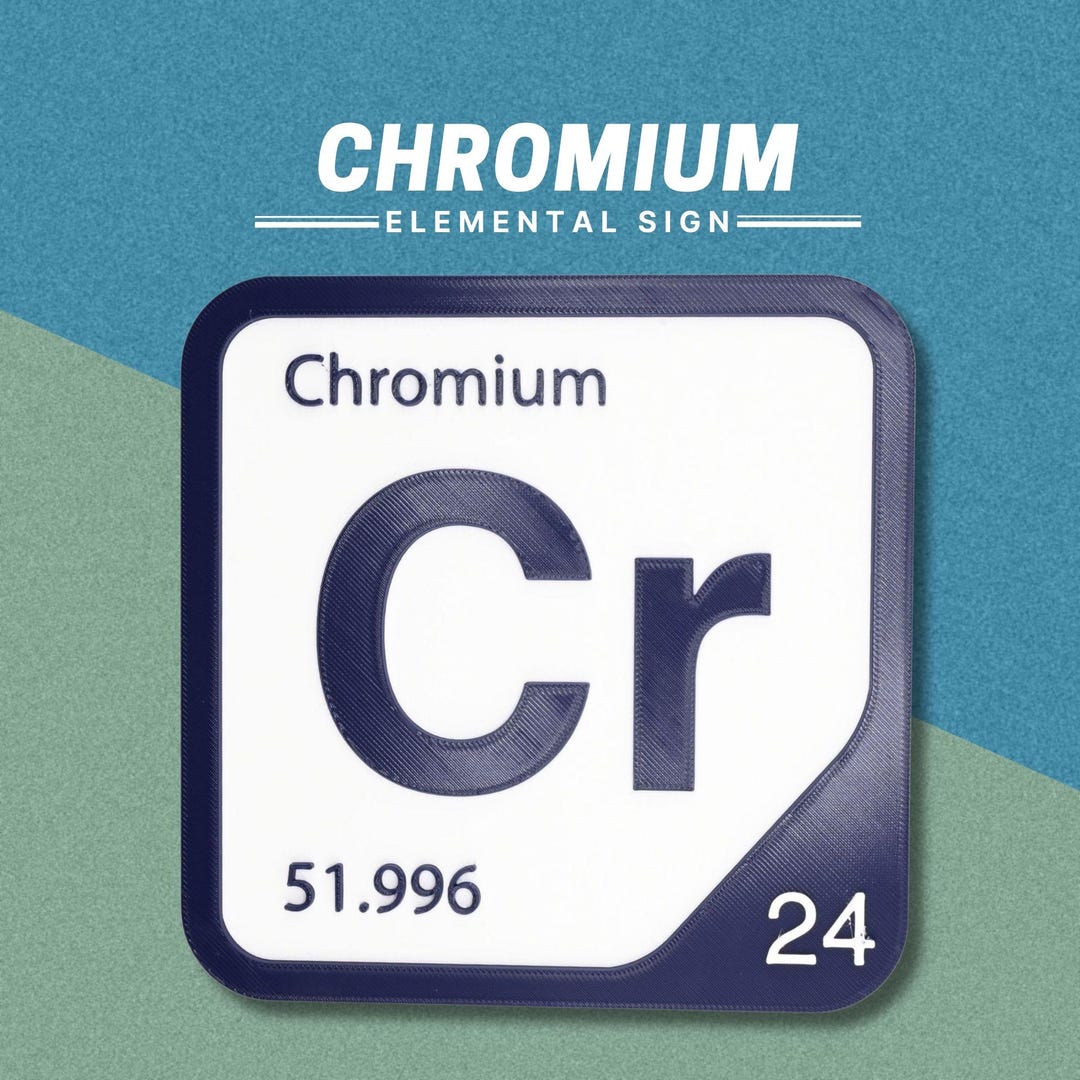 3D Printed Chromium Periodic Table Tile, Educational Wall Art for ...