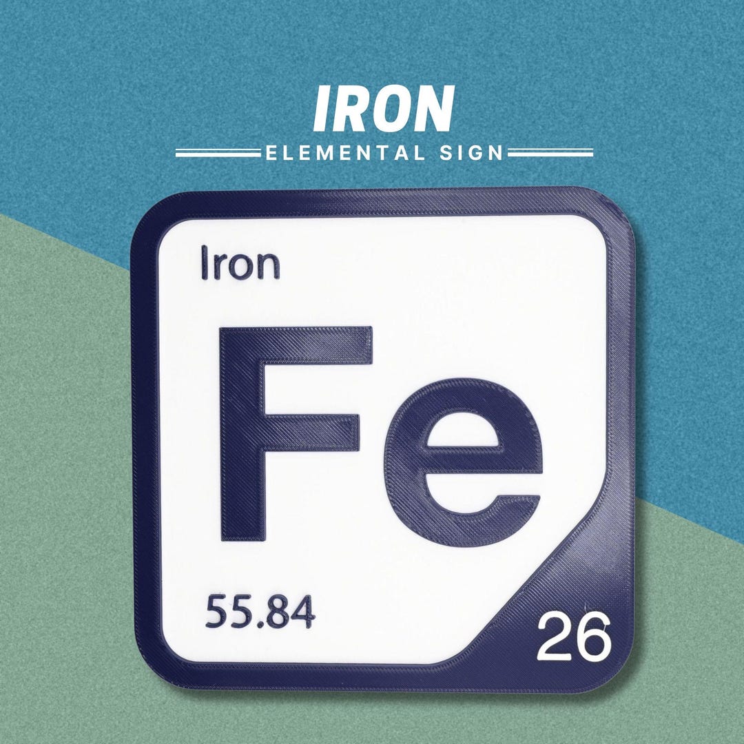 3D Printed Iron Periodic Table Tile, Educational Wall Art for Science ...
