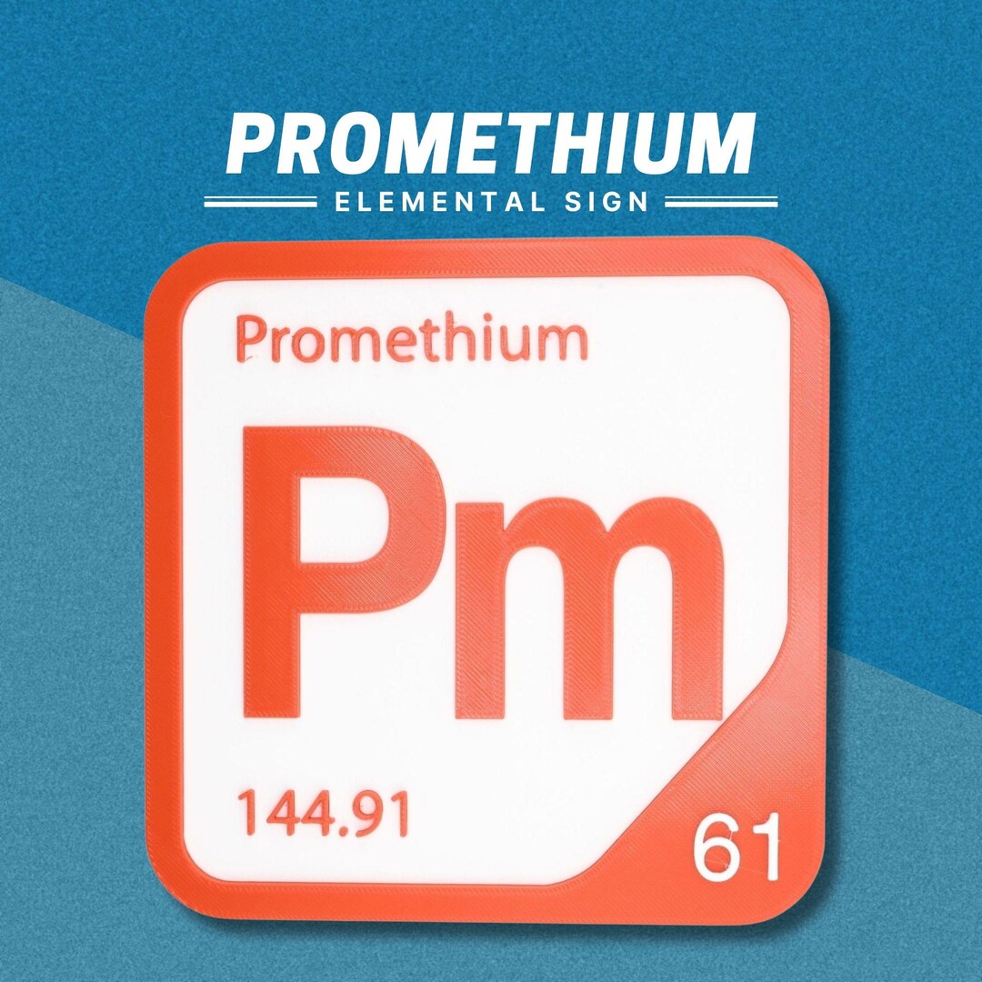 3D Printed Promethium Periodic Table Tile, Educational Wall Art for ...