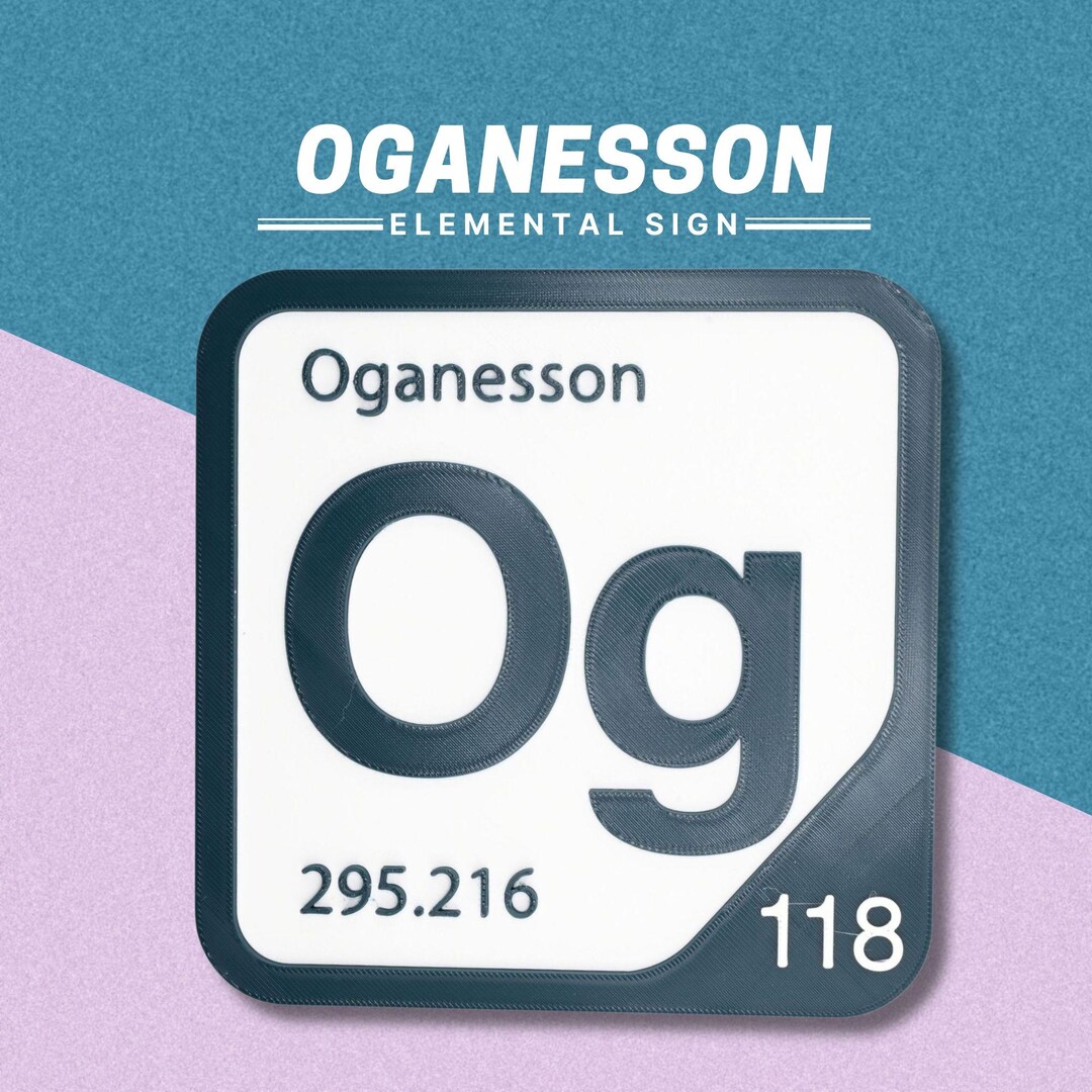 3D Printed Oganesson Periodic Table Tile, Educational Wall Art for ...