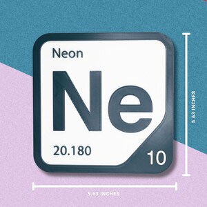 3D Printed Neon Periodic Table Tile, Educational Wall Art for Science ...