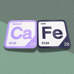 3D Printed Periodic Table Word Signs - 'CAFE' (calcium + Iron) - 5.63 ...
