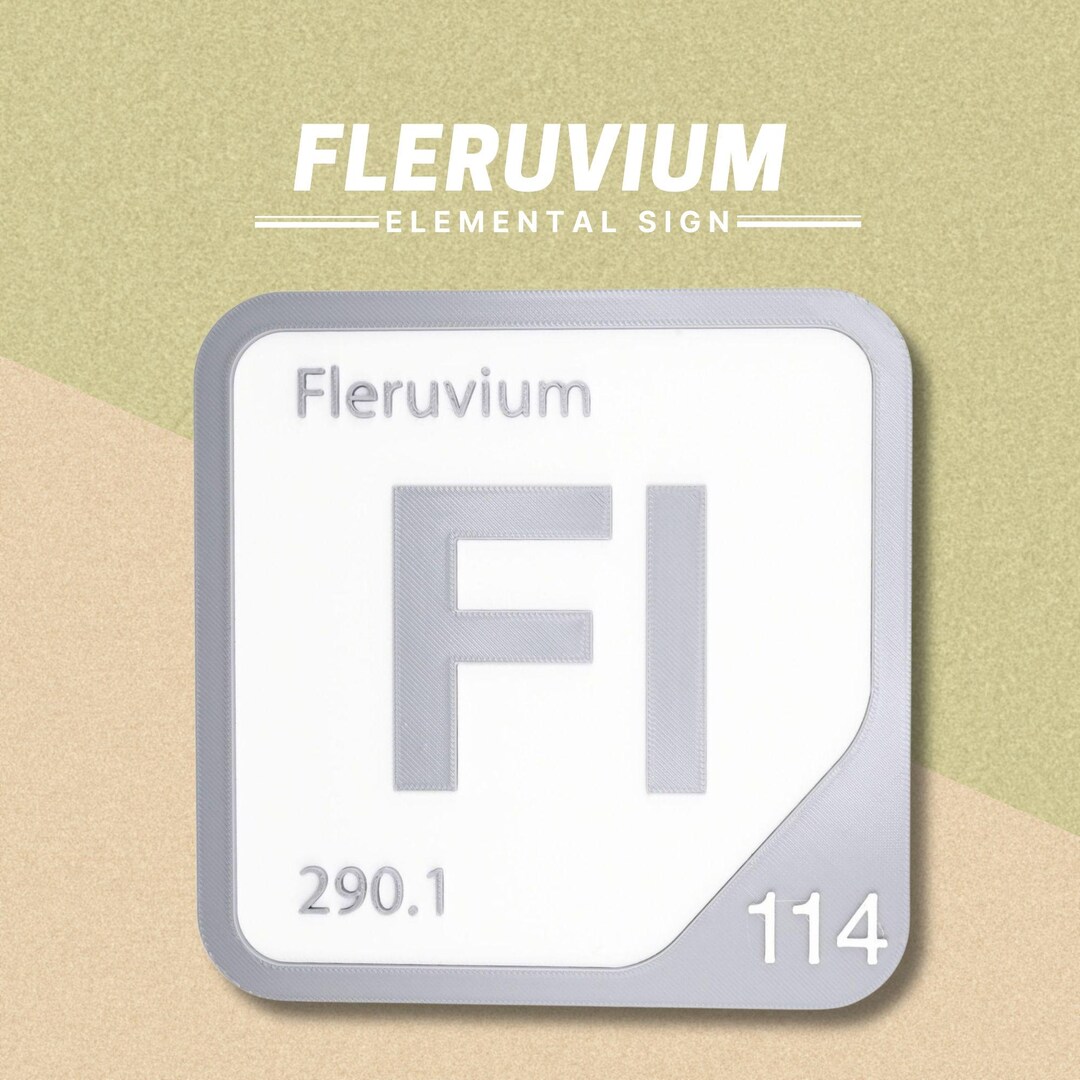 3D Printed Fleruvium Periodic Table Tile, Educational Wall Art for ...