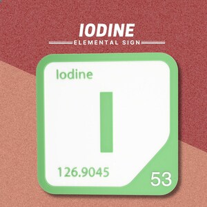 3D Printed Iodine Periodic Table Tile, Educational Wall Art for Science ...