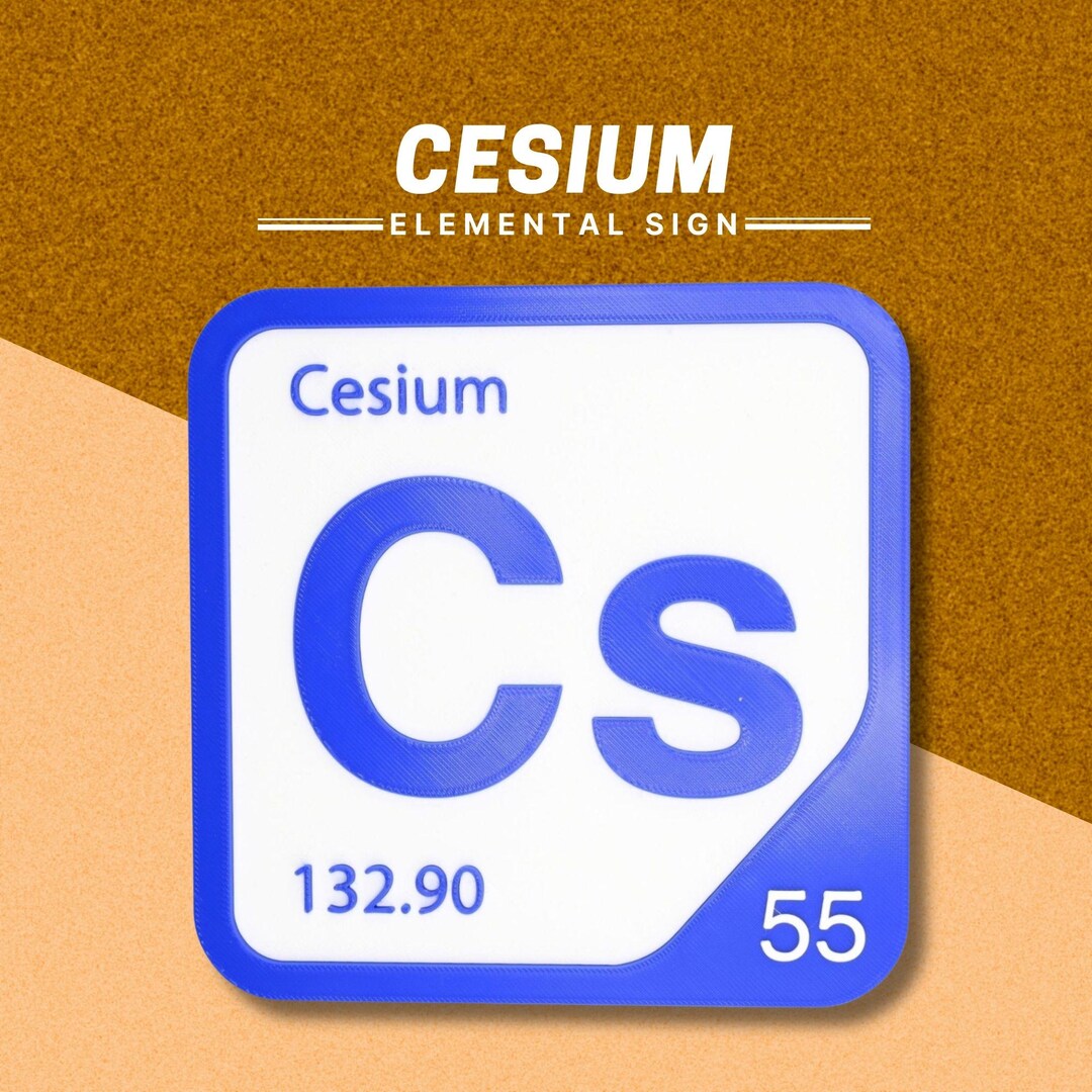 3D Printed Cesium Periodic Table Tile, Educational Wall Art for Science Lovers, Durable PLA+ ...