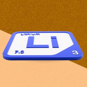 3D Printed Lithium Periodic Table Tile, Educational Wall Art for ...