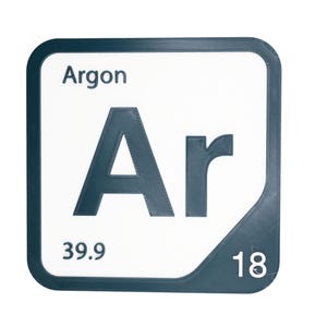 3D Printed Argon Periodic Table Tile, Educational Wall Art for Science ...
