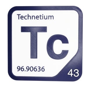 3D Printed Technetium Periodic Table Tile, Educational Wall Art for ...
