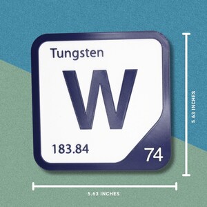 3D Printed Tungsten Periodic Table Tile, Educational Wall Art for ...