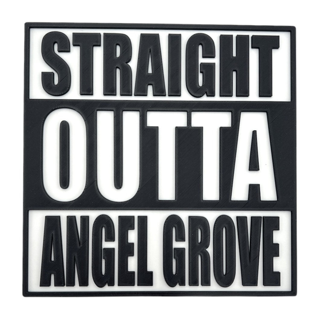 Straight Outta Angel Grove Sign - Power Rangers Inspired Decor ...