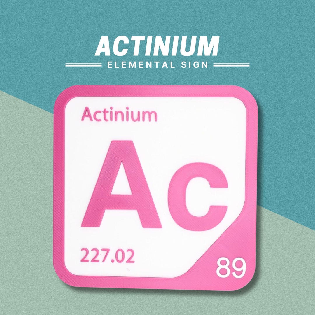 3D Printed Actinium Periodic Table Tile, Educational Wall Art for ...