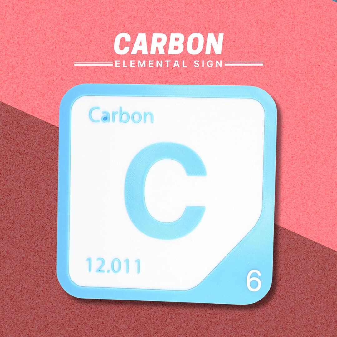 3D Printed Carbon Periodic Table Tile, Educational Wall Art for Science ...