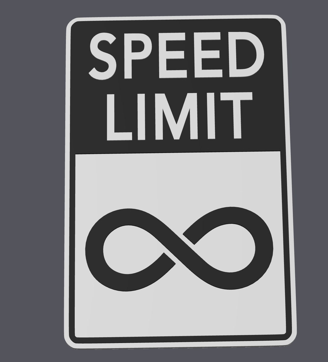Infinite Speed Limit Sign for Home or Office, Speed Limit Sign for ...