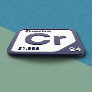 3D Printed Chromium Periodic Table Tile, Educational Wall Art for ...