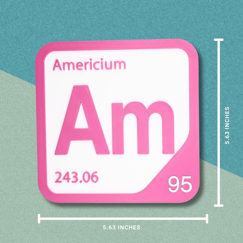 3D Printed Americium Periodic Table Tile, Educational Wall Art for ...