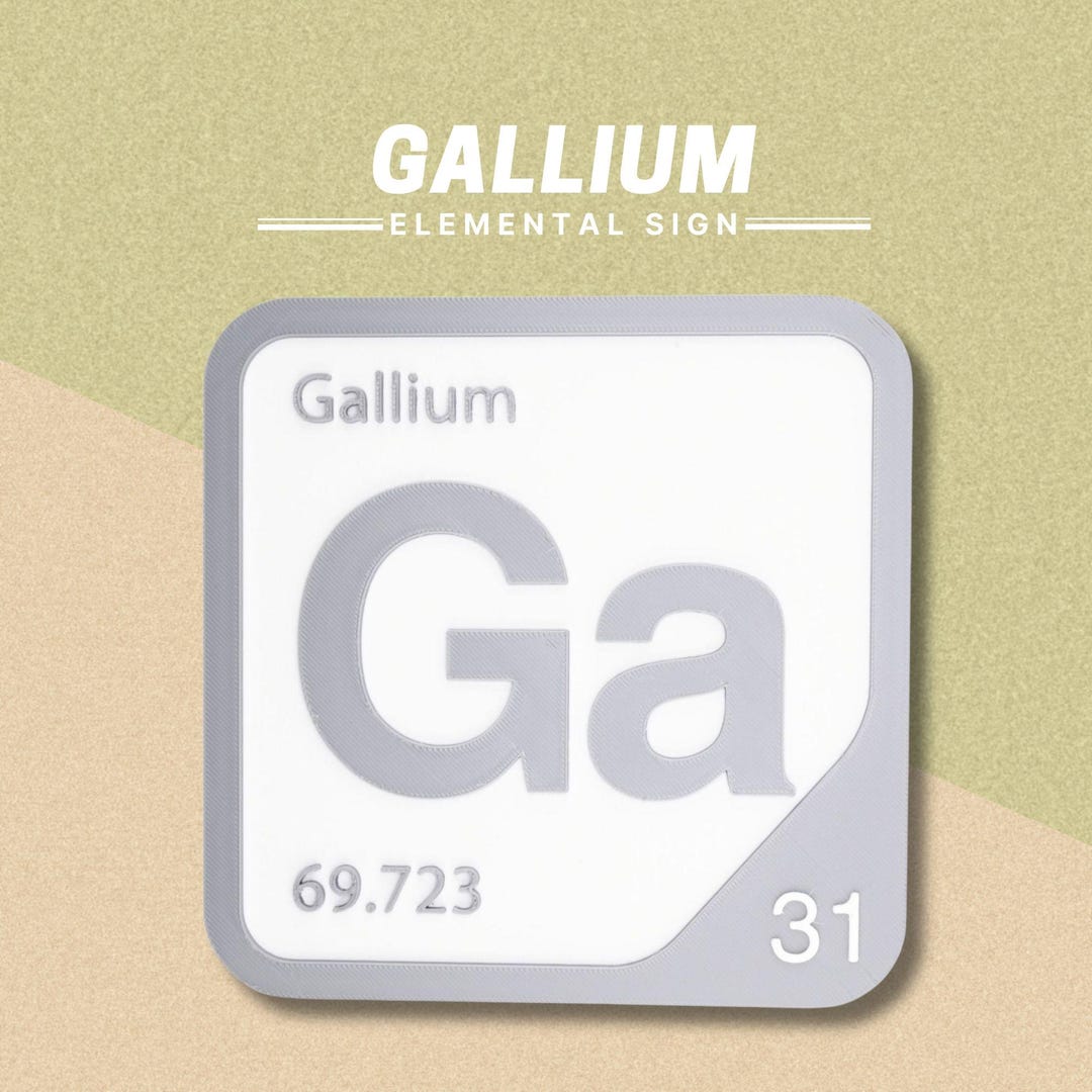 3D Printed Gallium Periodic Table Tile, Educational Wall Art for ...