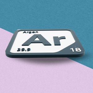 3D Printed Argon Periodic Table Tile, Educational Wall Art for Science ...